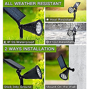 MEIHONG Solar Spot Lights Outdoor Landscape Lights Solar Powered Waterproof Solar LED Landscape Lighting, Solar Tree Lights Solar Spot Lights Garden Decorations (4 Pack)