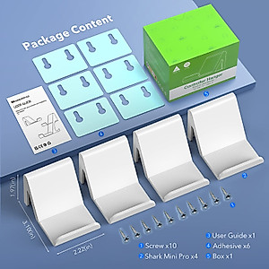 6amLifestyle 4 Pack Controller Wall Mount with Anti-Slip Pads for PS5 PS4 Xbox One Switch Pro Gamepad Controller Holder Adhesive/Screws, Universal Hanger Hook Accessories, White