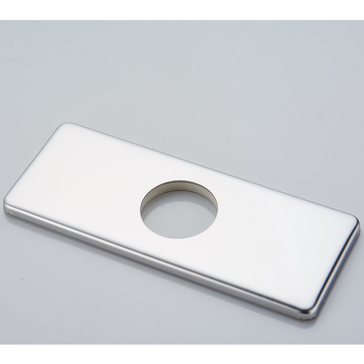 Greenspring 6 Inch Chrome Sink Hole Cover, 4" Hole Cover Deck Plate, Bathroom Faucet Deck Plate, Stainless Steel Square Escutcheon for Bathroom or Kitchen Single Hole Vanity Sink Faucet