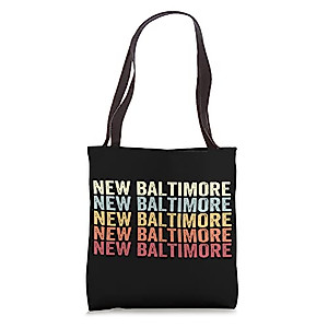New Baltimore Michigan New Baltimore MI Retro Vintage Text Tote Bag