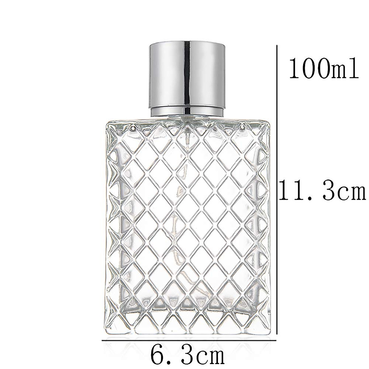 ccHuDE 100ml 3.4Oz Clear Glass Spray Bottles Empty Square Perfume Fine Mist Atomizer Refillable Essential Oil Container for Travel