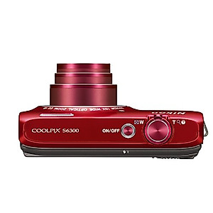 Nikon COOLPIX S6300 16 MP Digital Camera with 10x Zoom NIKKOR Glass Lens and Full HD 1080p Video (Red)