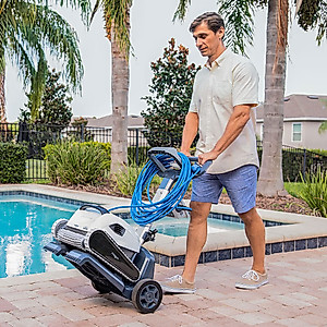 Dolphin Explorer E50 Wi-Fi Automatic Robotic Pool Vacuum Cleaner Includes Caddy for Easy Transport and Store, Ideal for Inground Pool Up to 50 Feet in Length