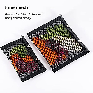 ignishar BBQ Mesh Grill Bags,1 Large Bag+1 Small Bag +1 Basting Brush, Reusable and Non-Stick Grill Tools for Outdoor&Indoor Grilling,Easy to Clean,Dishwasher-Safe