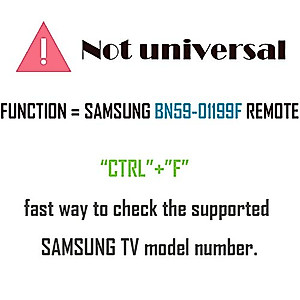 BN59-01289A Replacement for Samsung TV Remote Control (Non Universal) for UN55MU6290F UN40MU6290 UN55MU6490 UN55MU6071F UN65MU6070F UN40NU7100 UN43MU6290 UN55MU6290 with GP Alkaline 2pcs Batteries