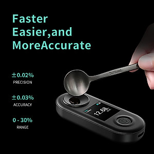 DiFluid R2 Extract Digital Brix Refractometer, Coffee TDS Refractometer, Coffee Concentration Refractometer with OTA Updates DiFluid Café APP, Multi-Test Modes, Range 0-30%, Accuracy 0.03% TDS