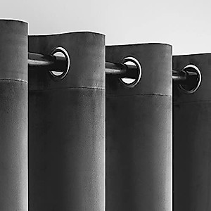 ANRODUO Grey Velvet Curtains 96 Inches Long Blackout Insulated Soundproof Curtain Panels for Living Room Privacy Grommet Window Drapes for Bedroom Luxury Curtains Room Decor W52 x L96 Set of 2