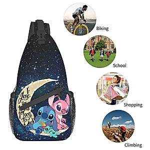 Sling Bag,Cartoon Crossbody Sling Bags for Women,Cute Travel Hiking Chest Bag Daypack for Purses Shoulder Sling Backpack Women Men's Gifts Stuff-A3