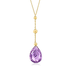 Ross-Simons 8.00 Carat Amethyst Y-Necklace in 14kt Yellow Gold. 18 inches