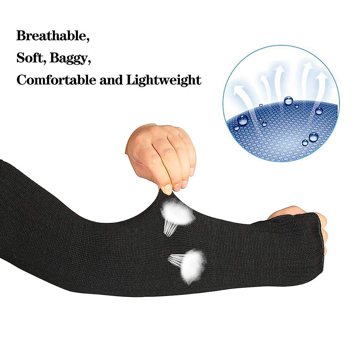 Kevlar Sleeves Heat Resistant 19 Inch Long Arm Guards With Thumb Hole,Breathable Anti-Cut Safety Welder Sleeves Fire Resistance For Men Women On Mechanic,Welding,Repairs,Polish Work (Black,1 Pair)