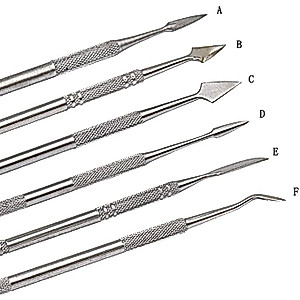 Naajop 12 Pcs Wax Carving Knife Tool kit Pottery Sculpture Modeling DIY Wax Carvers Set Metal Spatula Dental Cleaning Tools Clay Sculpting Tool Sets