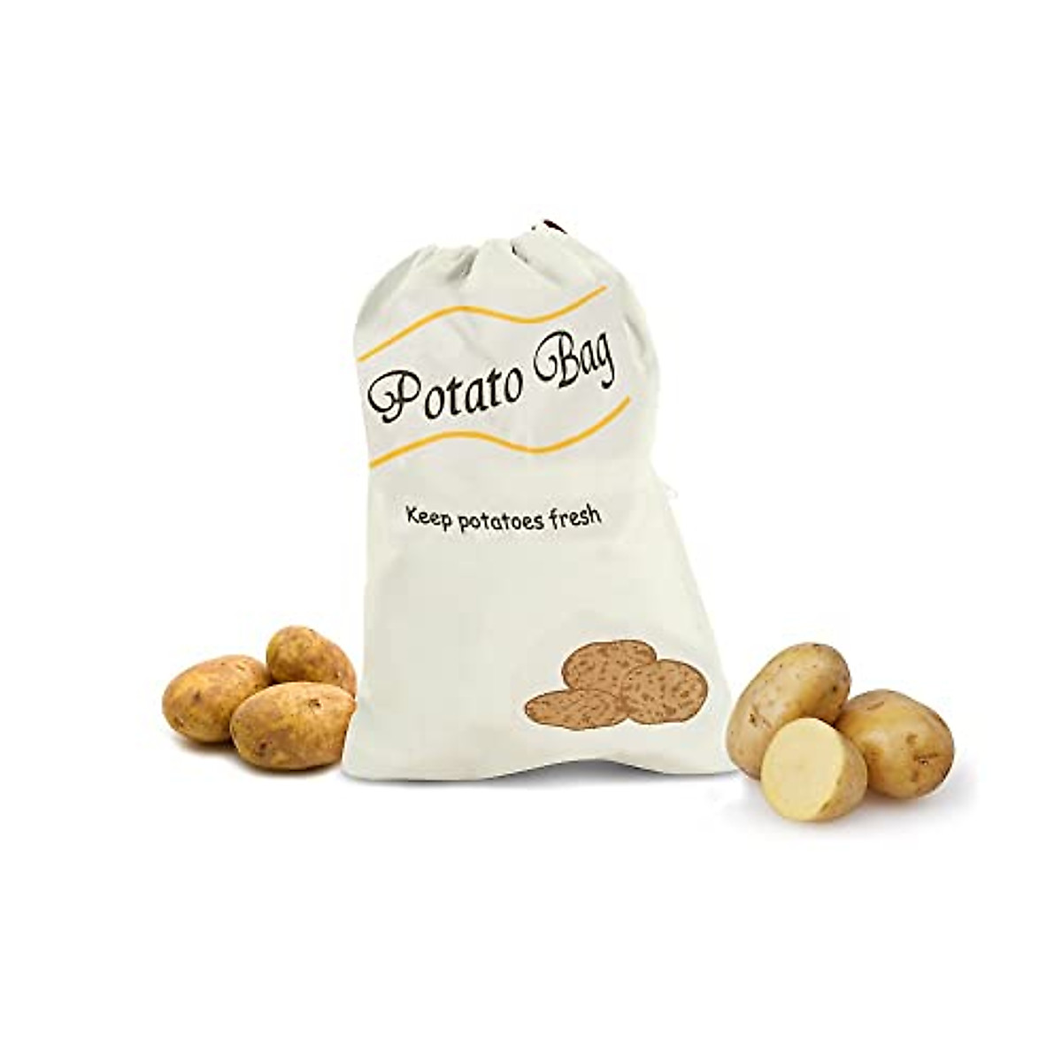 Dependable Industries Inc. Essentials 3 pack Onion Potato & Garlic Storage Bags Keeps Fresher Longer Drawstring Closure Side Zipper Blackout Interior