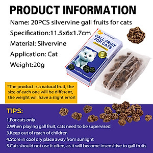 HavenJanny 20pcs Dried Silvervine Gall Fruit, Natural Silver Vine Cat Chew Toy, Matatabi Cat Toy for Dental Cleaning Hard chew Cheer up