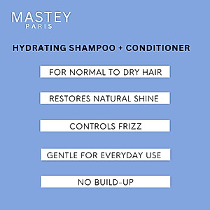 Mastey Paris Professional Cream Hair Care, Sulfate Free, Lipid & Amino Acid Fortified, with UV Blocking Antioxidants - 33 fl oz (Shampoo plus Conditioner)