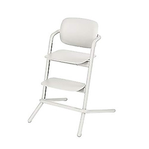 CYBEX LEMO High Chair System, Grows with Child up to 209 lbs, One-Hand Height and Depth Adjustment, Anti-Tip Wheels Safety Feature - Porcelain White