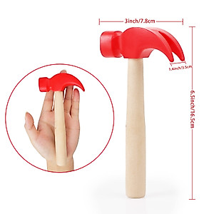 Fowecelt Wooden Hammer Toys Simulation Hammers Maintenance Tools Educational Toys for Kids Birthday Party Games Supplies