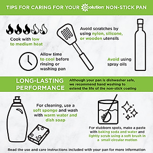 Ecolution Easy to Clean, Comfortable Handle, Even Heating, Dishwasher Safe Pots and Pans, 12.5-Inch Frypan, Black