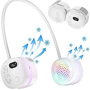 PBOX Portable Neck Fan, Hands-Free Foldable Bladeless Fan, wearable air conditioner,2000 mAh Battery Operated Wearable Personal Fan