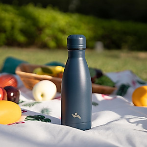 Konokyo Insulated Water Bottles,12 oz Double Wall Stainless Steel Vacumm Metal Flask for Sports Travel, Navy Blue