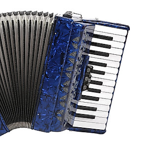 26 Key 48 Bass Piano Accordion, Professional Accordion with Accordion Backpack and Shoulder Strap Celluloid Accordion for Daily Practice Music Performance