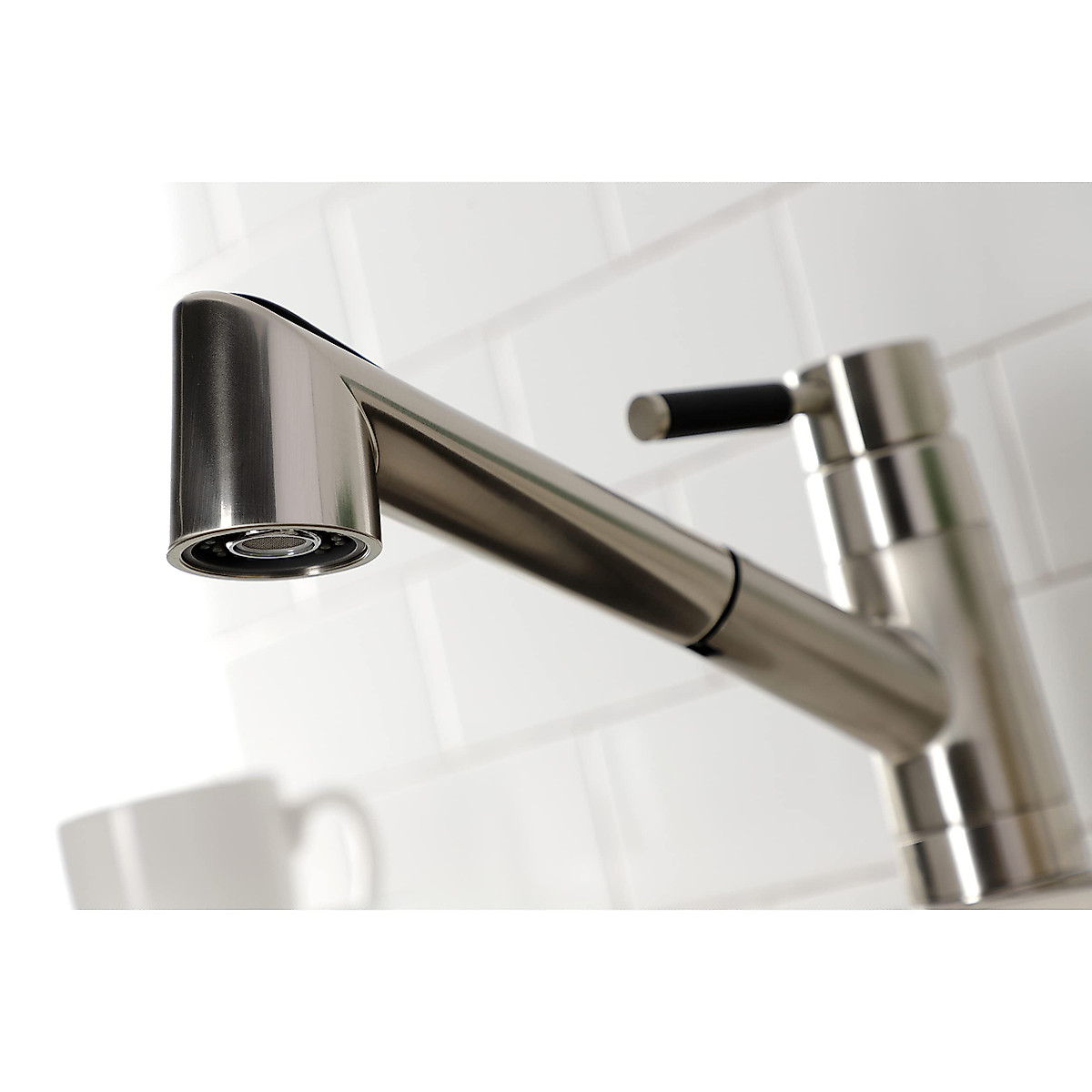 Kingston Brass GSC8578DKL Kaiser Pull-Out Sprayer Kitchen Faucet, Brushed Nickel, 10.38 x 8.75 x 8.81