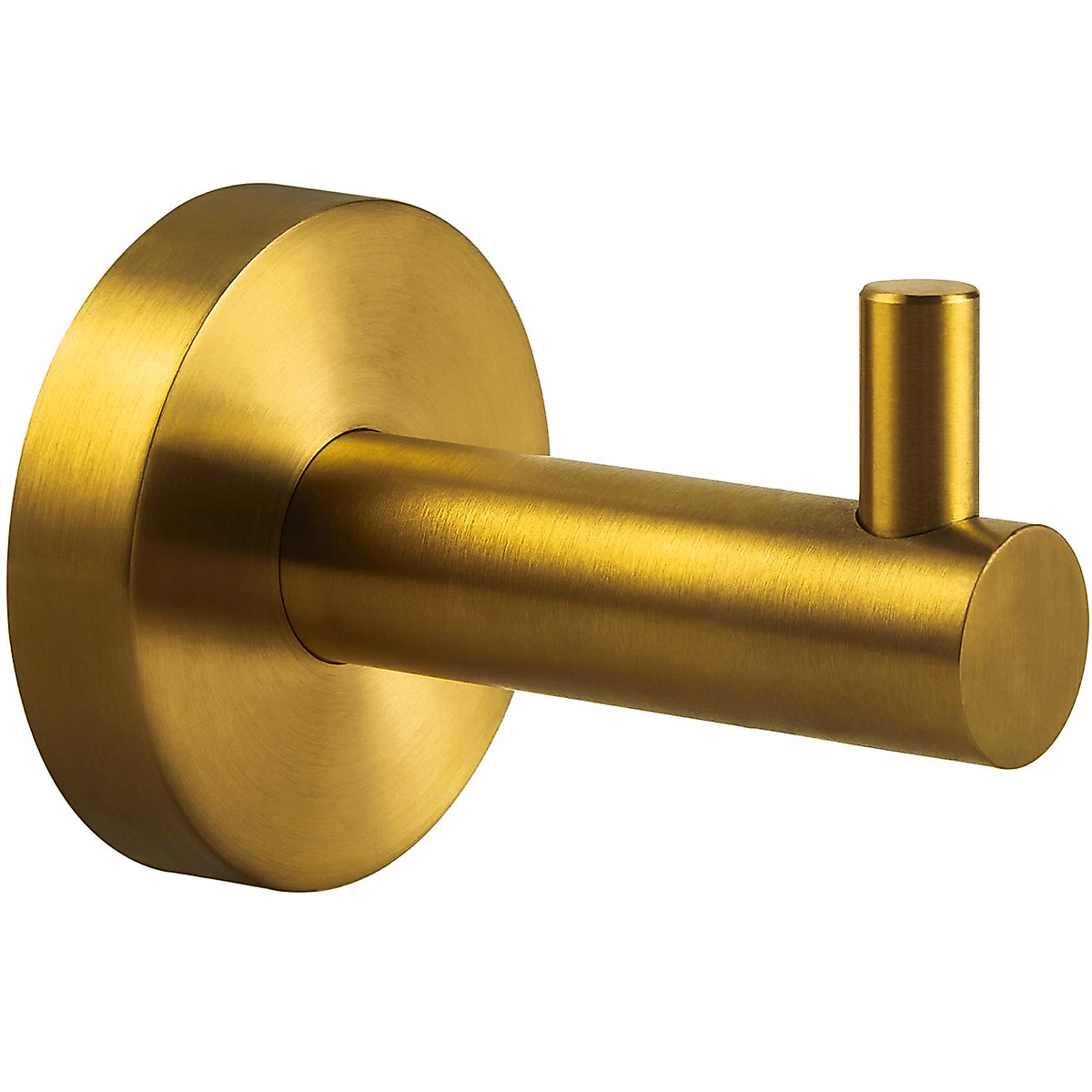 HITSLAM Gold Towel Hooks for Bathroom Wall Mounted, Brushed Brass Wall Mount Hooks Heavy Duty Premium SUS 304 Stainless Steel Rustproof 2 Pack