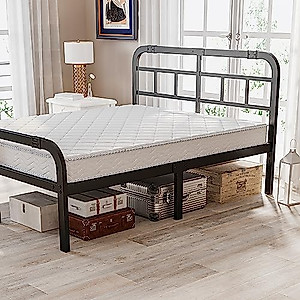 Artimorany Twin XL Bed Frame with Headboard and Footboard, 14 Inch Heavy Duty, XL Twin Bed Frame Mattress Foundation, Noise Free, No Box Spring Needed, Easy Assembly, Black