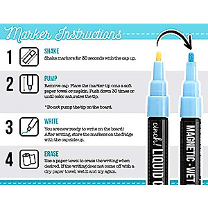 Magnetic Dry Erase Chore Chart for Multiple Kids (17x20" - Black) - 6 Whiteboard Markers with Magnets | Family Chore Chart, Fridge Chore Chart for Adults | Magnetic Chore Board for Refrigerator
