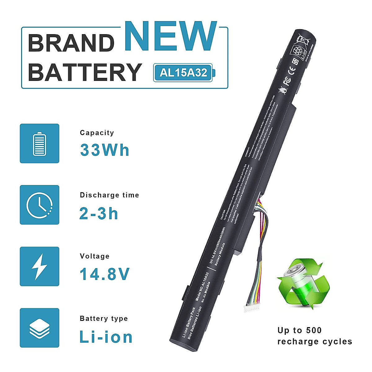 Fancy Buying AL15A32 Laptop Battery for Acer Aspire E5-422 E5-573 E5-573G E5-573T E5-522 E722 E5-473G-561X - High Performance New