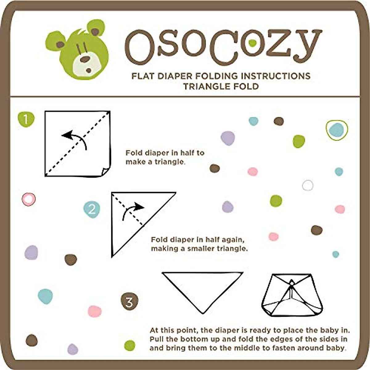 OsoCozy Unbleached Birdseye Flat Cloth Diapers (6 Pack) - 27 x 27 Inches, One-Layer Flat Cloth Baby Nappies Made of Soft, Durable 100% Birdseye Weave Cotton