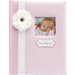C.R. Gibson Pink and White 'Sweet Baby Girl' Bound First Five Years Baby Book, 64pgs, 10'' W x 11.75'' H