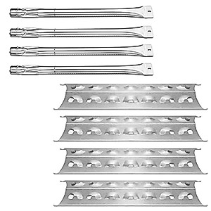 Hisencn Stainless Grill Burner Tube, Heat Plates Tent Replacement Fits for Perfect Flame 24137, 24138, 2518SL-NG, 2518SLN-LPG, Kenmore 148.16156211 Gas Grill Models