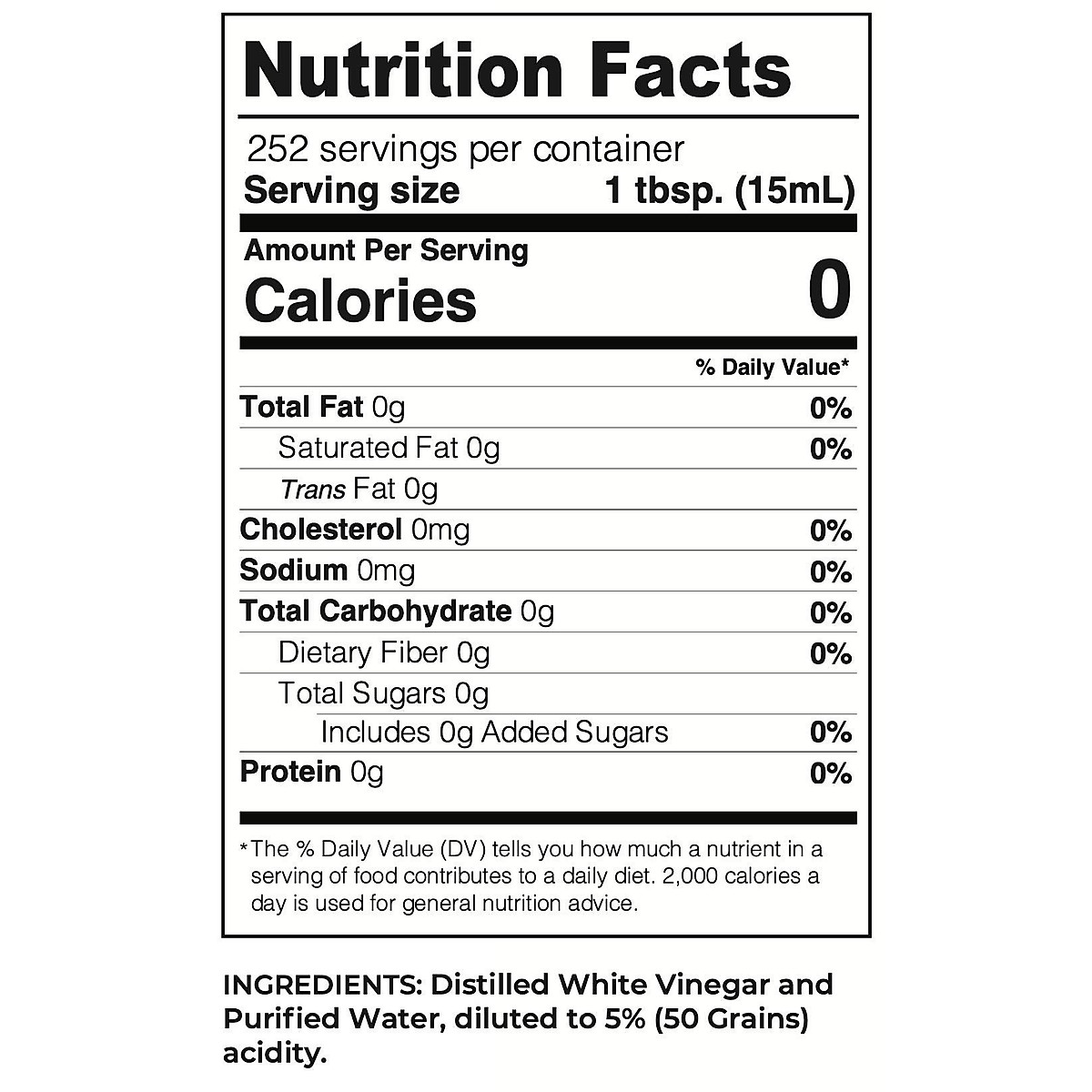 Lucy's Family Owned - Natural Distilled White Vinegar, 1 Gallon 128oz. (Pack of 2)