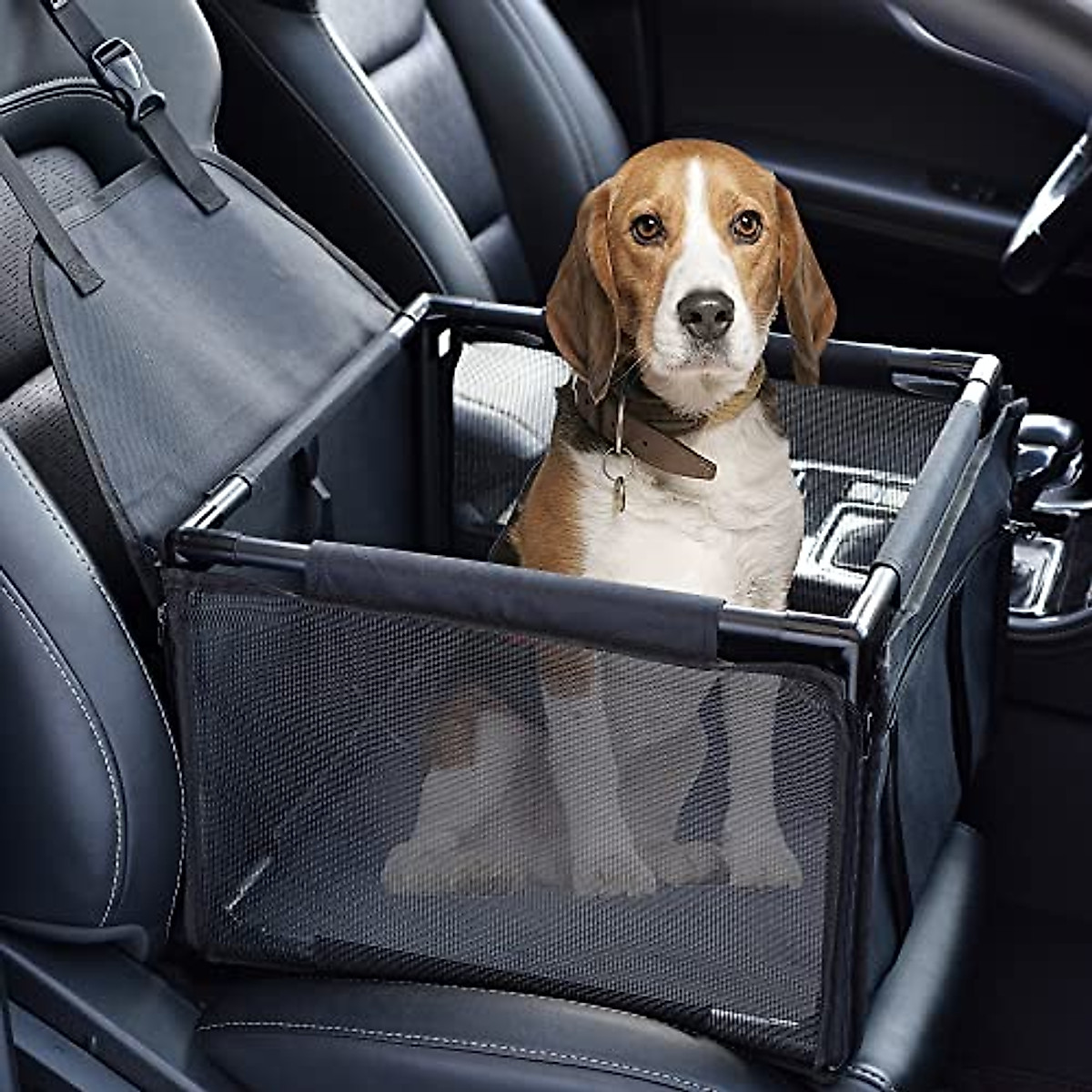 Dog Car Seats, Pet Reinforce Car Booster Seat for Dogs Cats Durable Portable and Breathable Bag Waterproof Puppy Car Seat Suitable for Small and Medium Pets Upgraded.