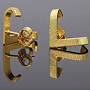 Handmade stud earrings Gold 925 sterling silver claw stud earrings minimalist gold earring studs geometric huggie hypoallergenic v shaped triangle earrings mother's day gift