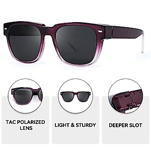 IGnaef Polarized Sunglasses Fit Over Glasses for Women Men Anti Glare UV Protection Over Glasses Sunglasses