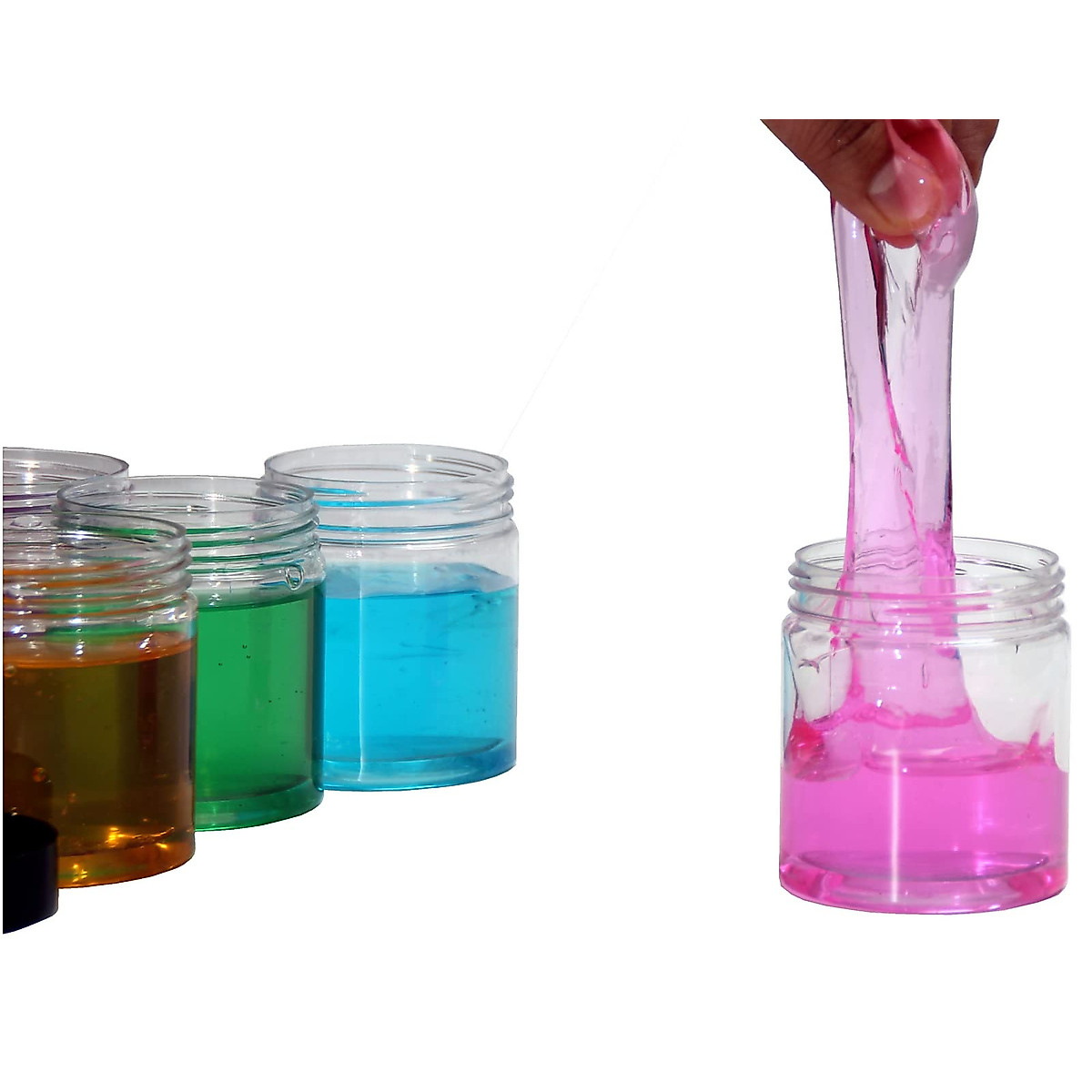 12 Pack 4 oz Plastic Jars,Wide-mouth Clear Storage Containers with Black Lids, Empty Round Clear Plastic Jars with Lids and labels for Body Butter, Bath Salt, Slime and Beauty Products