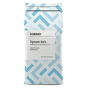 Amazon Brand - Solimo Epsom Salt Soak, Magnesium Sulfate USP, Unscented, 8 pound (Pack of 3)