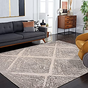 SAFAVIEH Meadow Collection 9' x 12' Taupe MDW344E Modern Abstract Area Rug