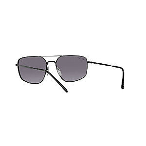Ray-Ban Rb3666 Rectangular Sunglasses, Black/Grey Mirrored Gradient Polarized, 56 mm