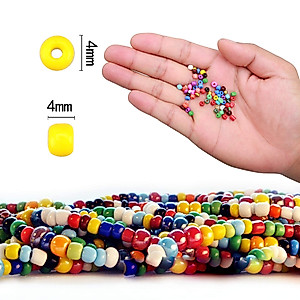 Efivs Arts Glass Seed Beads for Bracelet Making Kit, 24 Colors 6/0 4mm Small Pony Beads Multicolor Beading Beads with Container Box for Jewelry Making - Approx 6000pcs