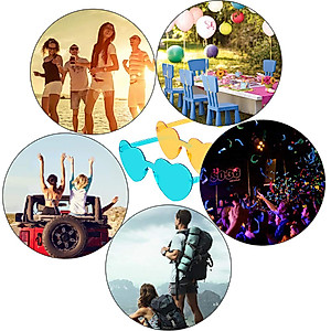 SIQUK 14 Pairs Rimless Heart Shape Sunglasses Frameless Heart Sunglass, 14 Color