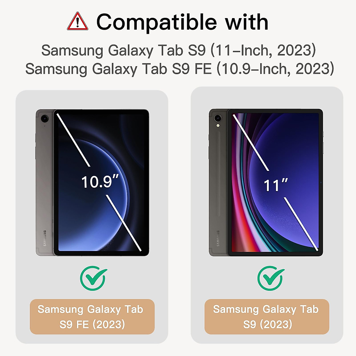 JETech Paper Screen Protector for Samsung Galaxy Tab S9 11-Inch, Galaxy Tab S9 FE 10.9-Inch, Anti-Glare, Matte PET Film for Drawing, 1-Pack