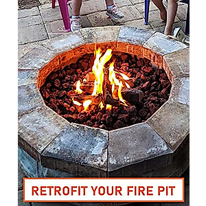 GASPRO 18 Inch Fire Pit Ring Burner, Round Fire Pit Burner for Fire Pit, Natural Gas & Propane Fireplace, 304 Series Stainless Steel, BTU 147,000 Max