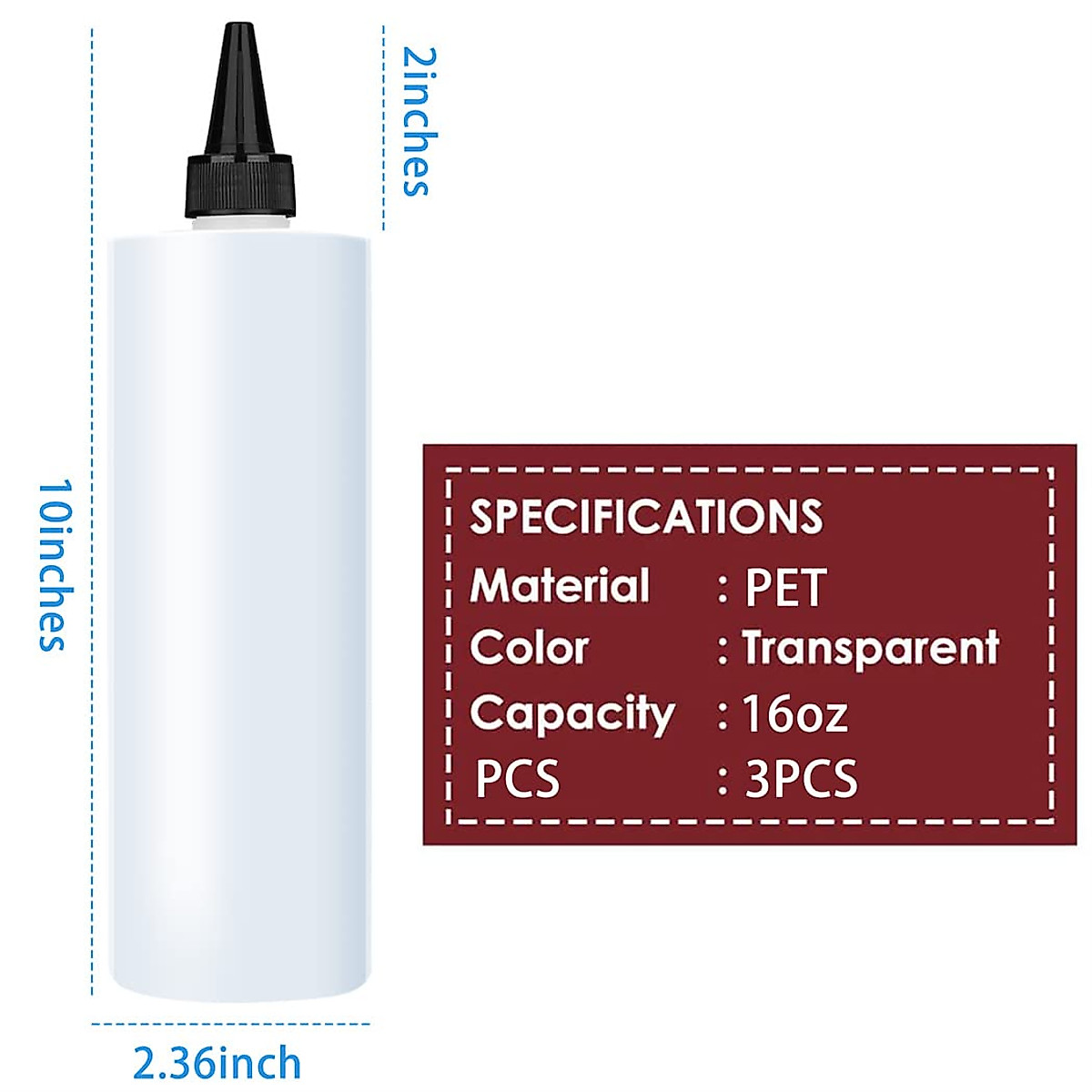 Squeeze Bottle Condiment Bottles Writer Bottle Pigment Squeezy Bottle Resealable Plastic Squeezing Squirt Bottles for Cooking Painting