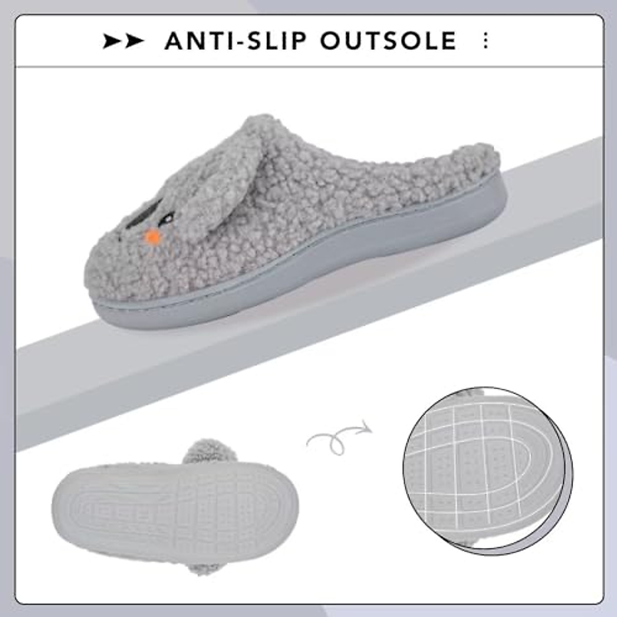 FUNCOO PLUS Boys Girls House Slippers Kids Warm Home Shoes Toddler Fuzzy Wool-Like House Shoes Indoor Outdoor Slippers