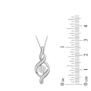 Amazon Essentials 10K White Gold Diamond Twist Pendant Necklace (1/4 cttw), 18" (previously Amazon Collection)