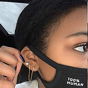 Unique Corn Chain Hoop Earrings, 14K Gold Plated Double Piercing Earrings Dainty Small Huggie Hoop Minimalist Chain Cuff Earrings for Women Jewelry Gift