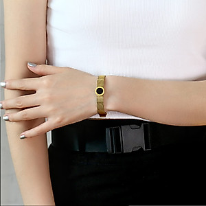 Elegance 11 designs Gold Roman Numeral Bangle Bracelets For Women Men 14k Real Gold Plated Italy Chunky Chain Stainless Steel Non-Tarnish Bracele