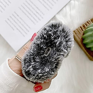 Cute Plush Rabbit Ears Airpods 3 Case 2021, Fluffy Soft Shockproof Anti-Fall Protective Case Cover for AirPods 3rd Generation (Grey)